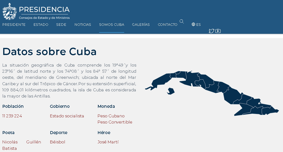Sitio web de la Presidencia de la República de Cuba - EcuRed