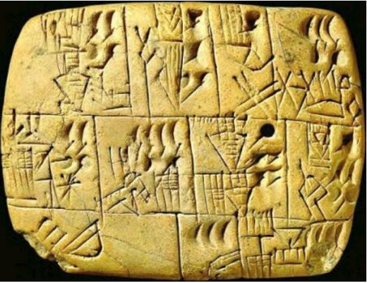 Tablilla de escritura antigua (Irak, 3100-3000 a. n. e.) - EcuRed